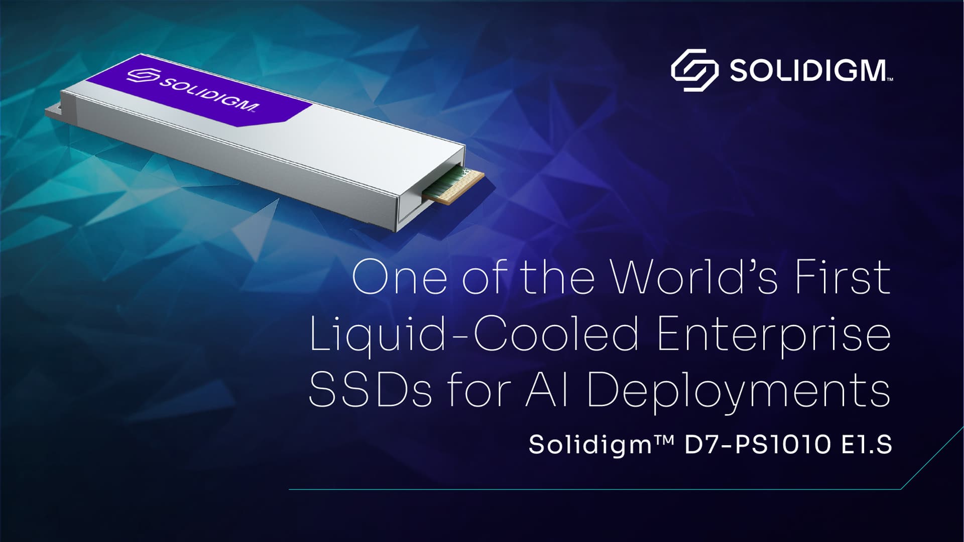 Solidigm révolutionne le stockage pour l'IA avec le premier SSD entreprise refroidi par liquide ...