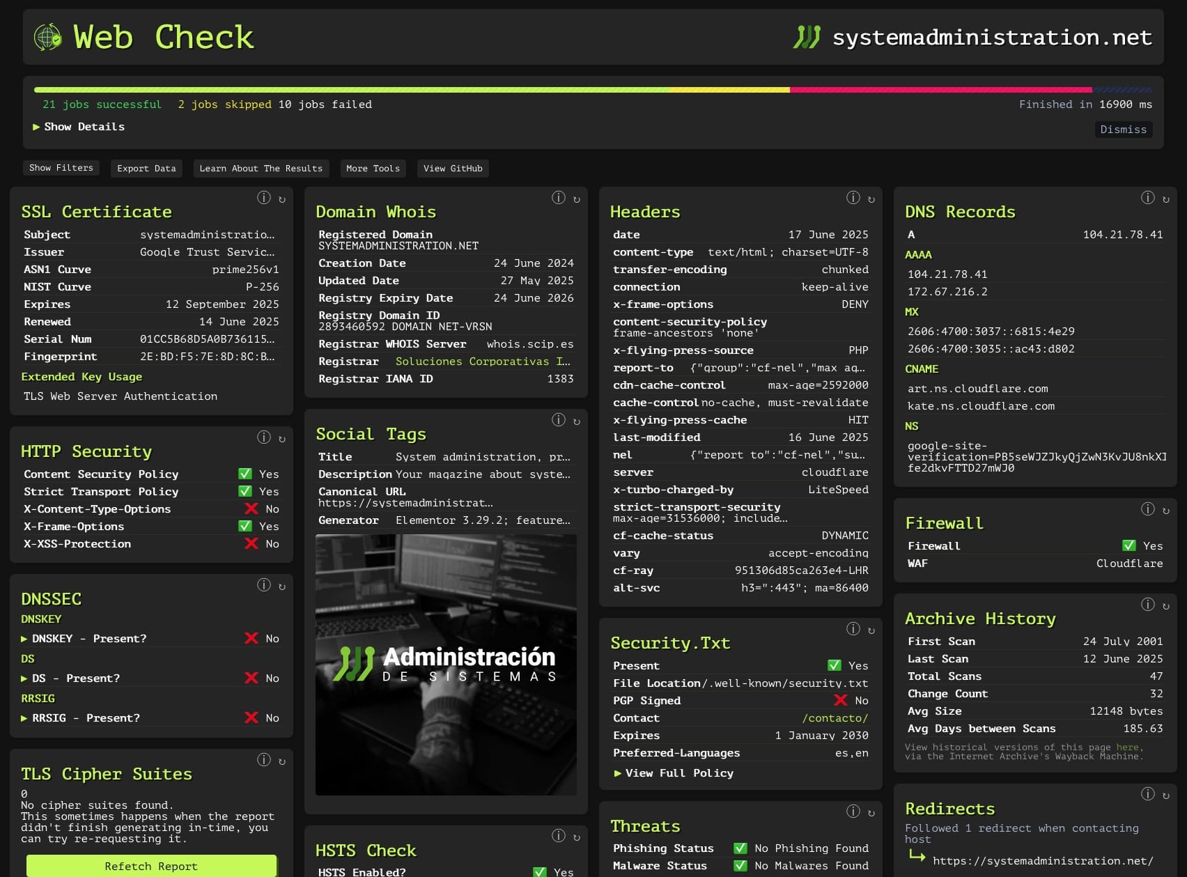 Web-Check : L'outil OSINT tout-en-un pour analyser n'importe quel site ...
